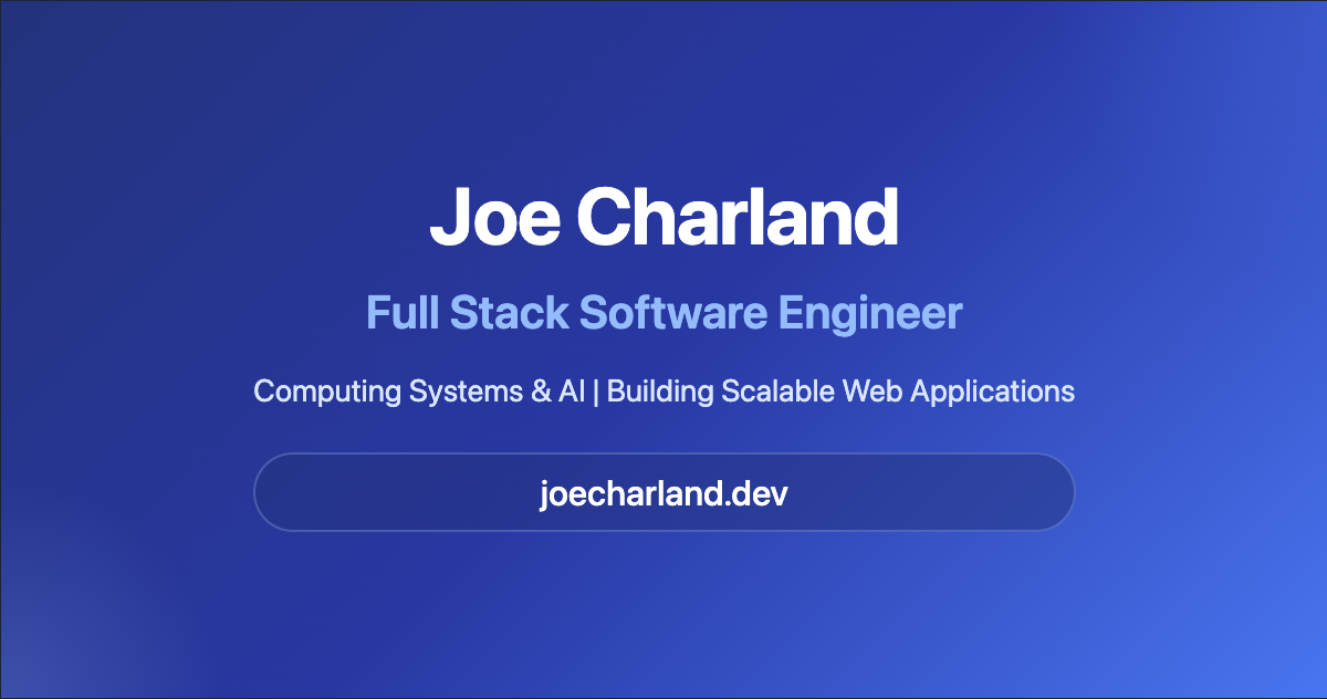 Joe Charland - Full Stack Software Engineer